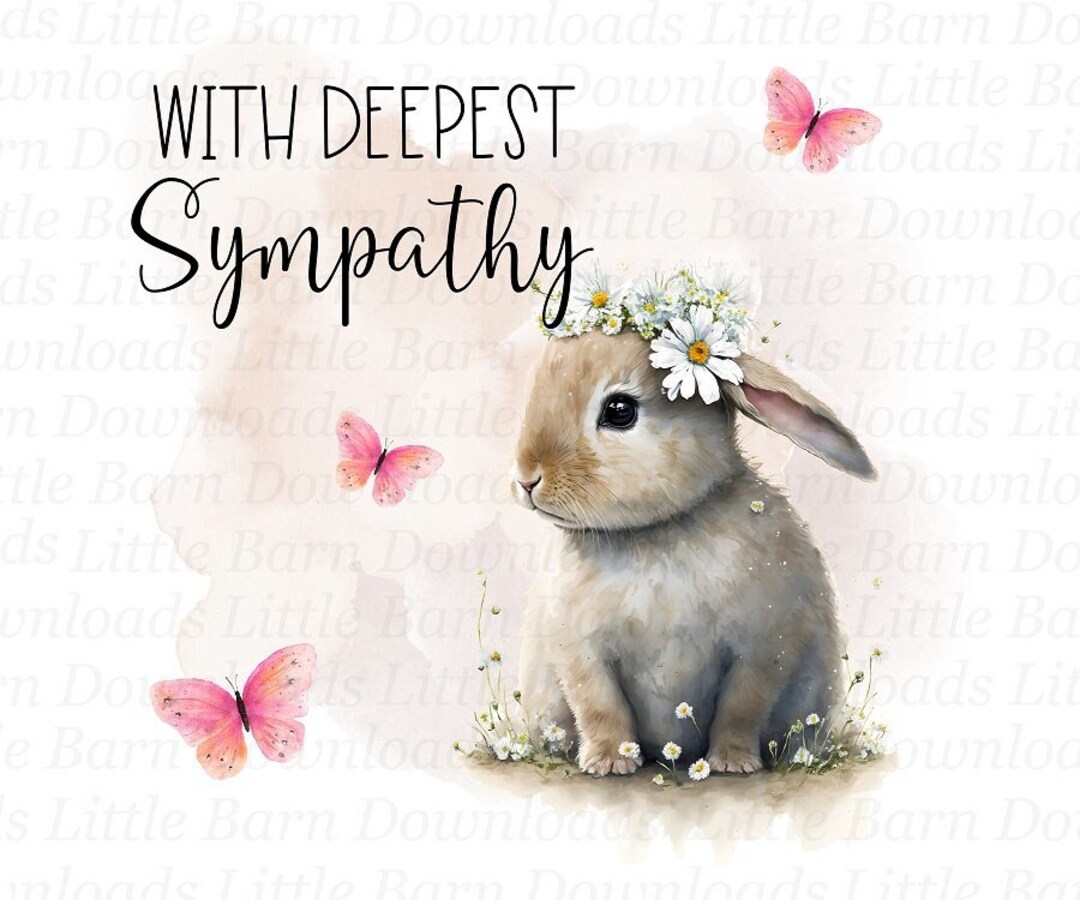With Deepest Sympathy PNG, Instant Download, Sublimation Graphics ...