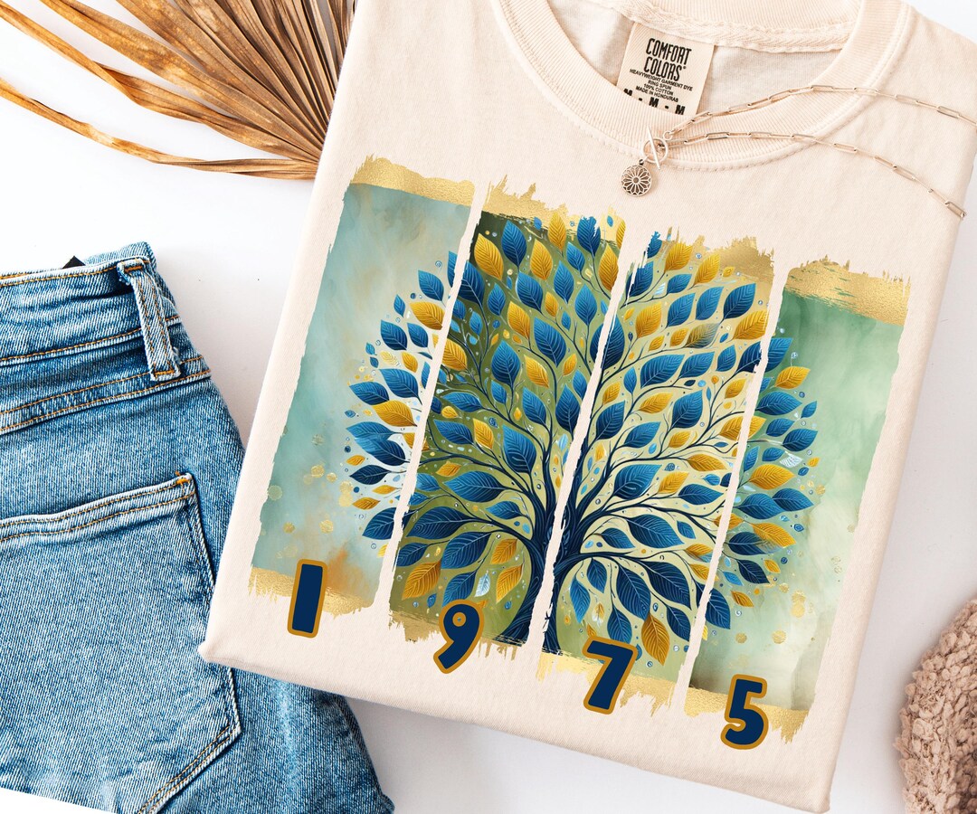 50th Birthday Shirt Design in PNG Format for Sublimation, 1975 Birthday ...