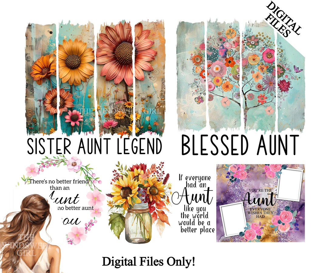 Aunt Clipart in PNG Format for Sublimation, Aunt Sublimation, Instant ...