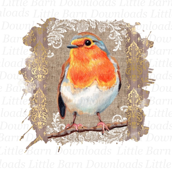 Robin on Branch Clipart Robin Wall Art Memorial Robin When | Etsy