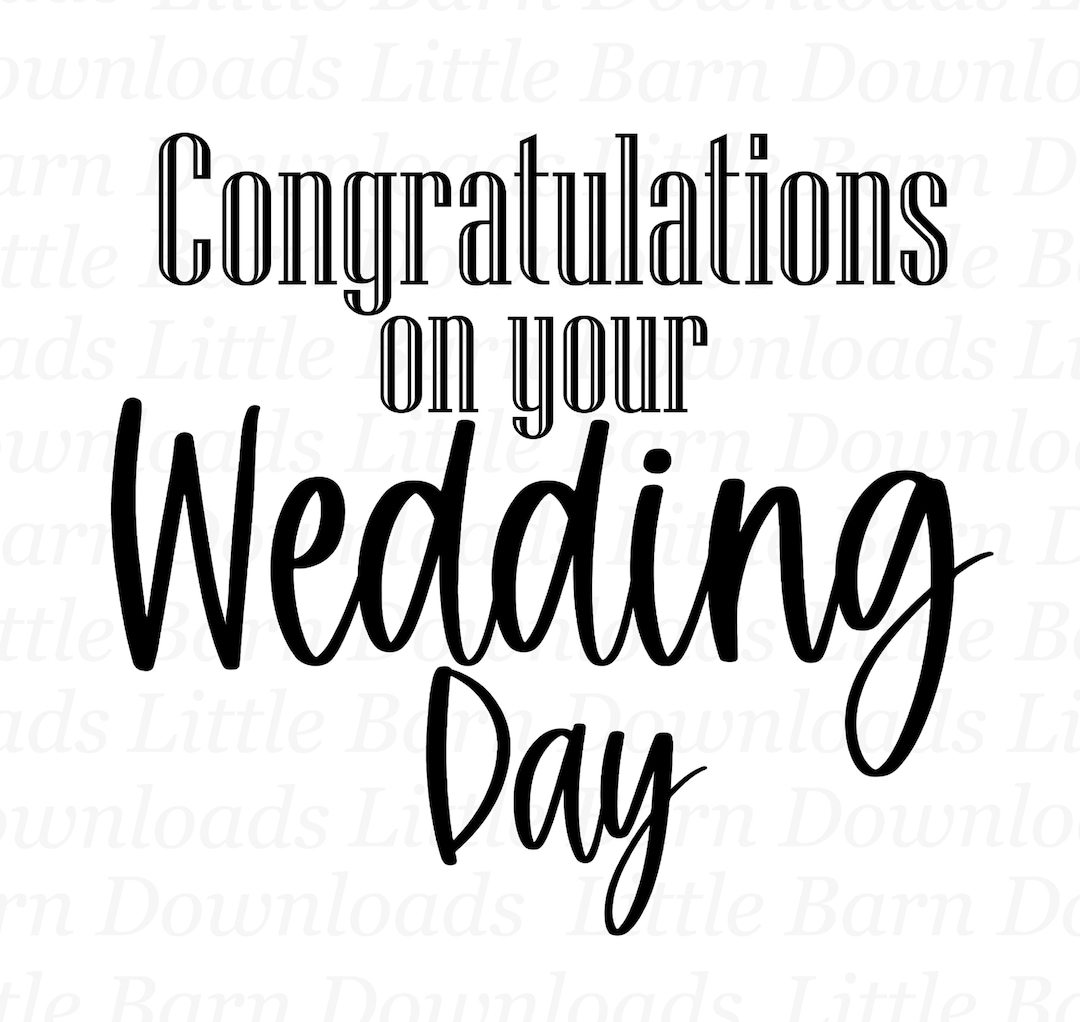 Wedding Clipart, Congratulations on Your Wedding Day PNG, Digital Decal ...