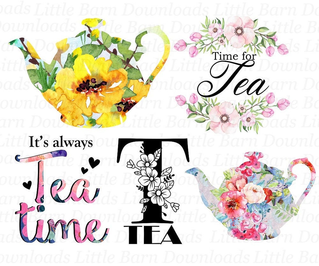 Tea Clipart, Tea PNG Bundle, Sublimation Files, Printable Decals ...