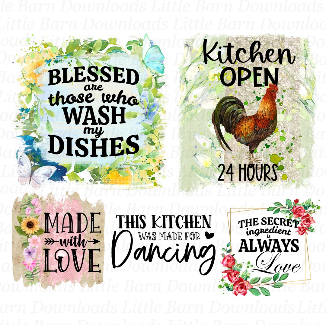 Kitchen Bundle PNGS, Kitchen Clipart, Sublimation Bundles, Waterslide ...