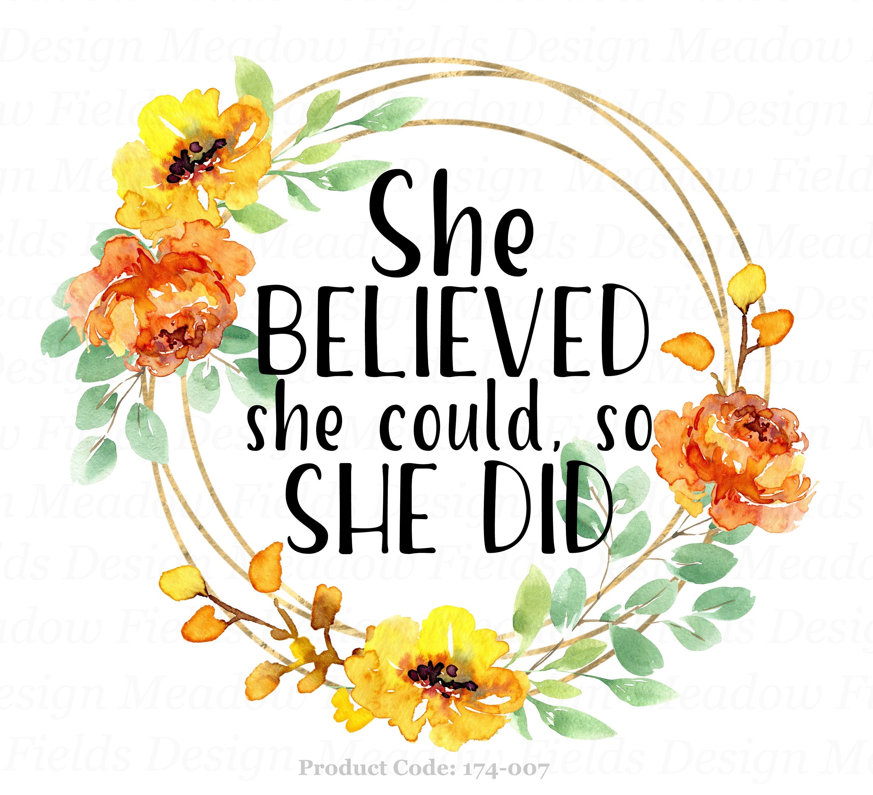 She Believed She Could so She Did Png Inspirational Prints - Etsy UK
