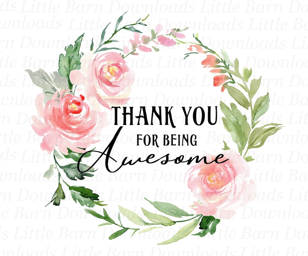 Thank You for Being Awesome PNG, DIGITAL Thank You, Thank You Clipart, Sublimation Designs ...