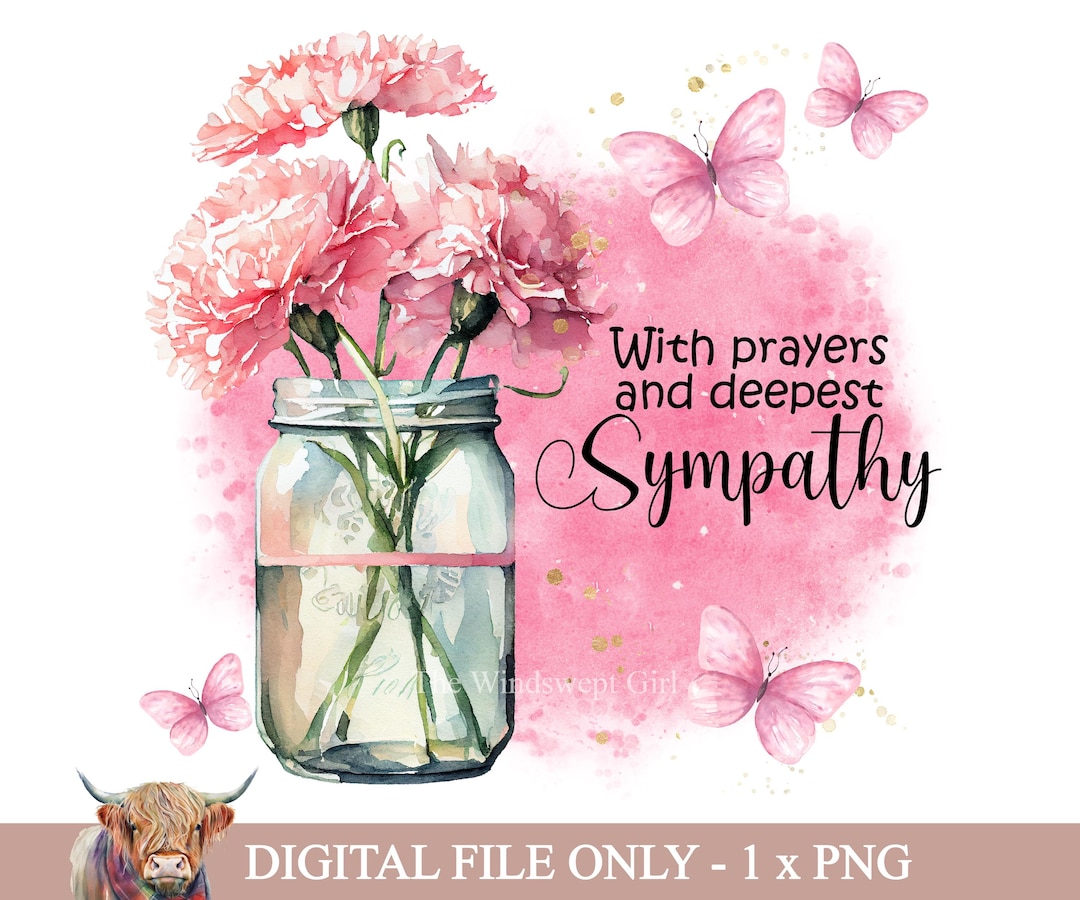 Sympathy PNG Clipart: Pink Flowers & Butterflies (digital Download) - Etsy