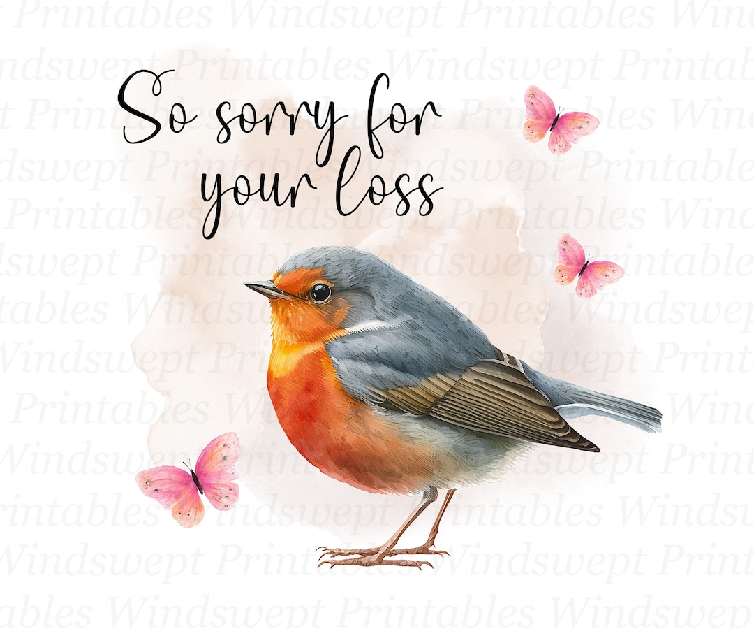 So Sorry for Your Loss Clipart, With Deepest Sympathy PNG, Instant ...
