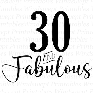 30 and Fabulous PNG 30th Birthday PNG Hello 30 PNG - Etsy