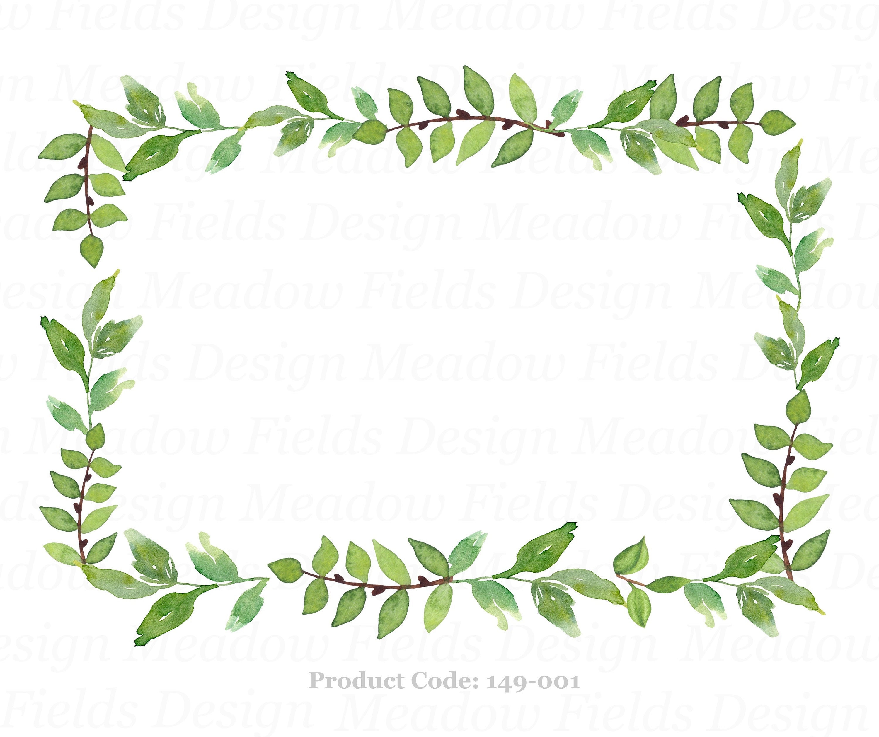 Green Leaf Frame Watercolour Frames Sublimation Files Leaf - Etsy UK