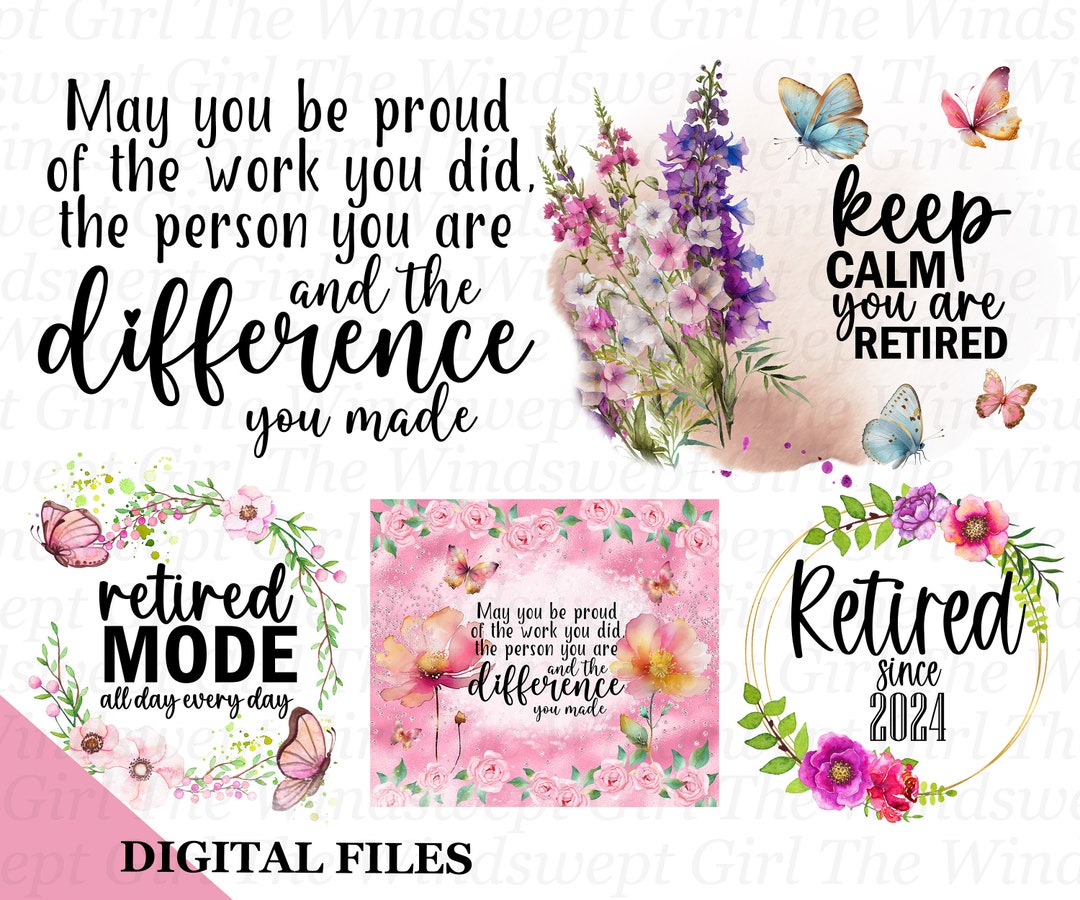 Retirement Clipart, PNG Sublimation Bundle, Retirement Gifts, Instant ...