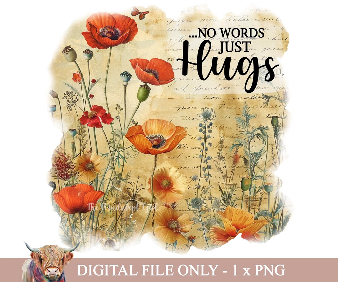 No Words Just Hugs Clipart, Hug Sublimation Graphics, Instant Digital ...