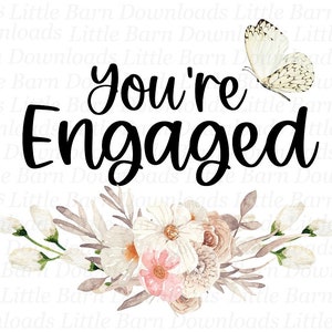 Engaged Clipart, Engagement PNG Bundle, You're Engaged PNG, Engagement ...