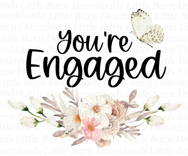 Engaged Clipart Engagement PNG Bundle You're Engaged - Etsy