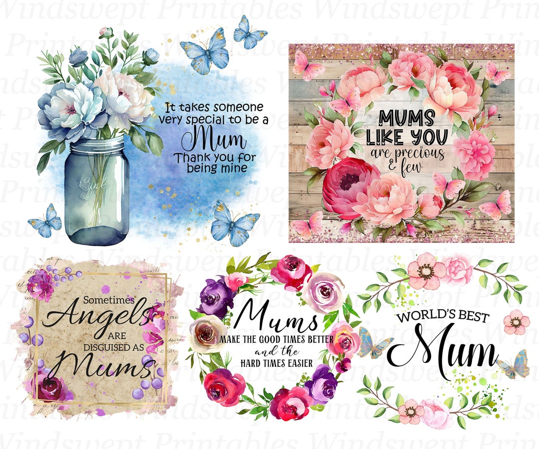 Mum Clipart: Mum Sublimation Bundle, Mum PNGS, Printable Decals, Mother ...