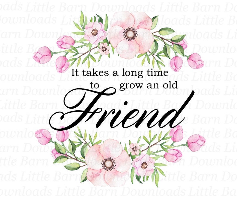 It Takes A Long Time to Grow an Old Friend Friend Clipart - Etsy