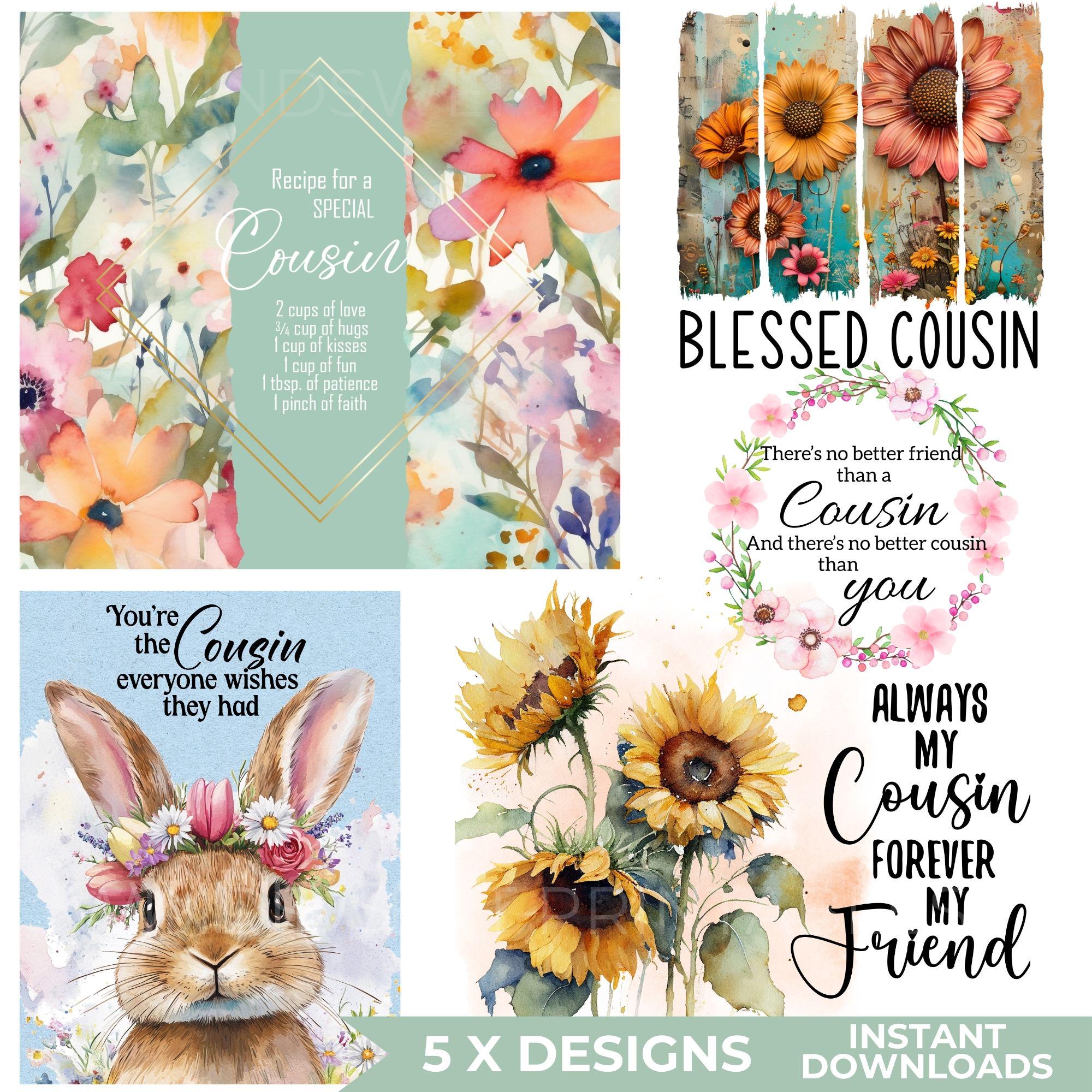 Cousin Clipart Bundle: PNG and Tumbler Design, Journal Page (INSTANT ...