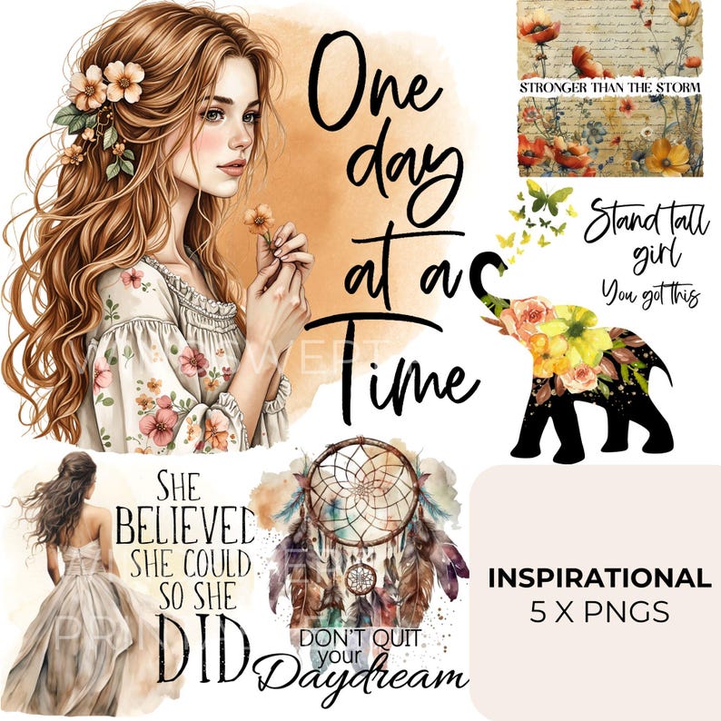 Inspirational Clipart Bundle: PNG Digital Designs (PRINTABLE) - BZ127 ...