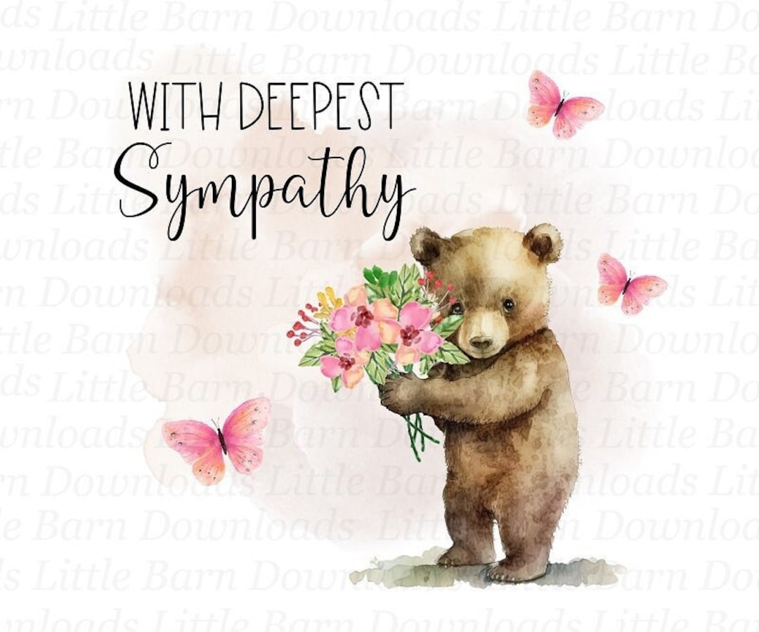 With Deepest Sympathy PNG, Instant Download, Sublimation Graphics ...