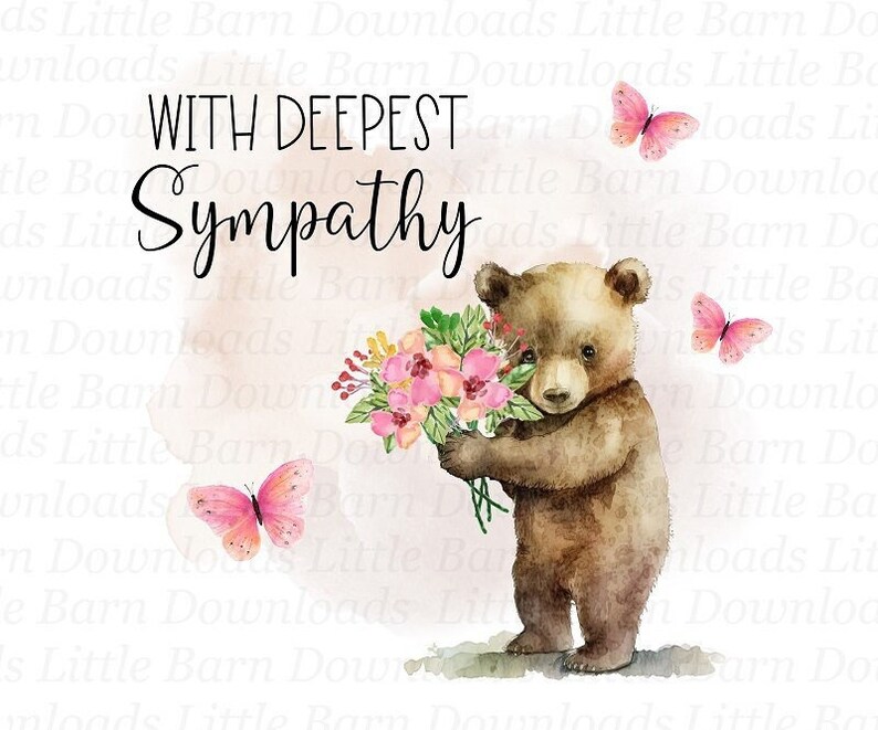 With Deepest Sympathy PNG Instant Download Sublimation - Etsy