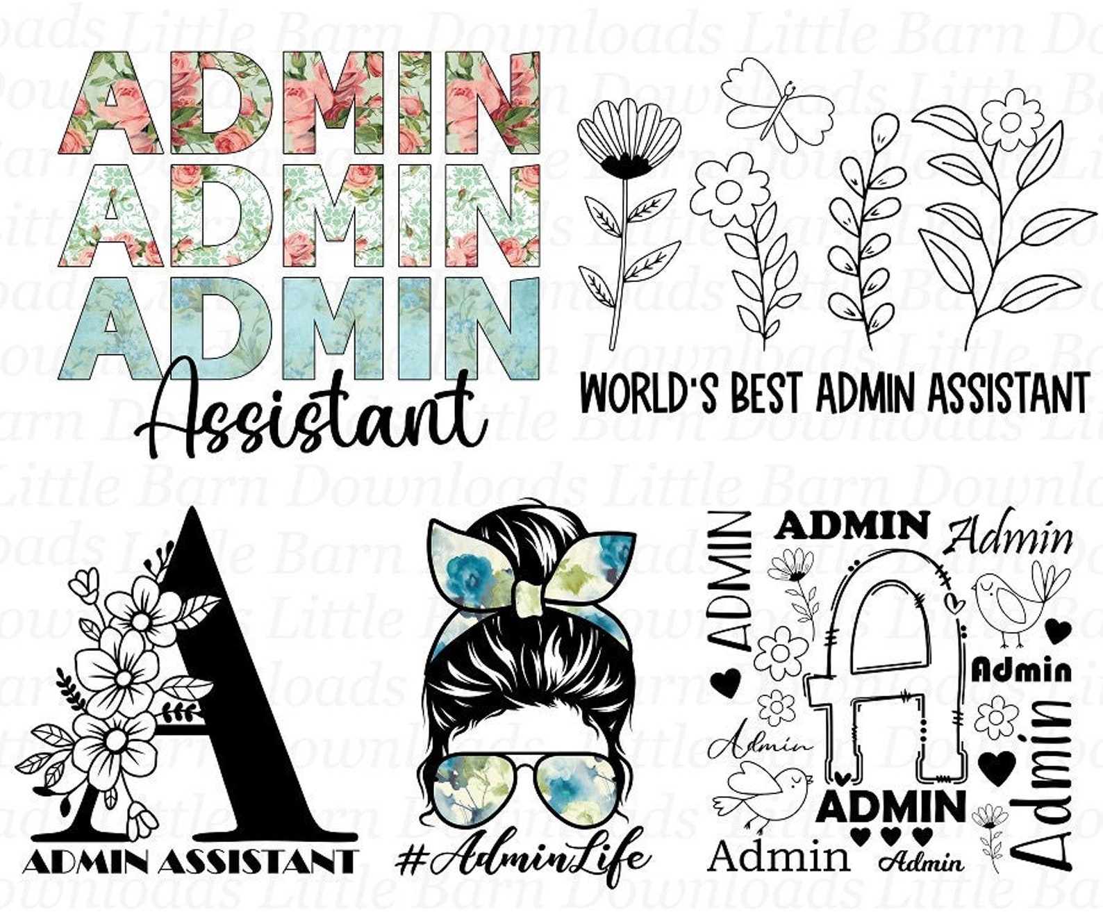 Admin Clipart Admin PNG Bundle Administrative Assistant PNG - Etsy