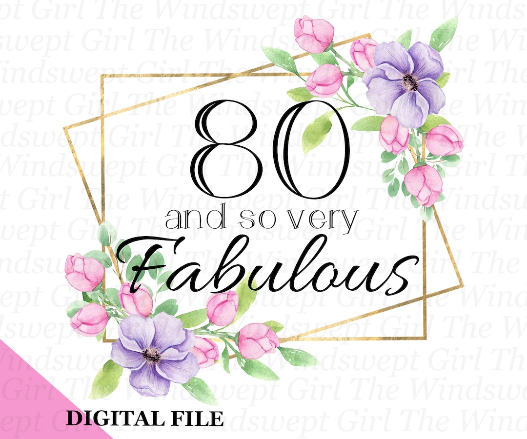 80th Birthday Clipart, Birthday Sublimation File, Birthday Printable ...