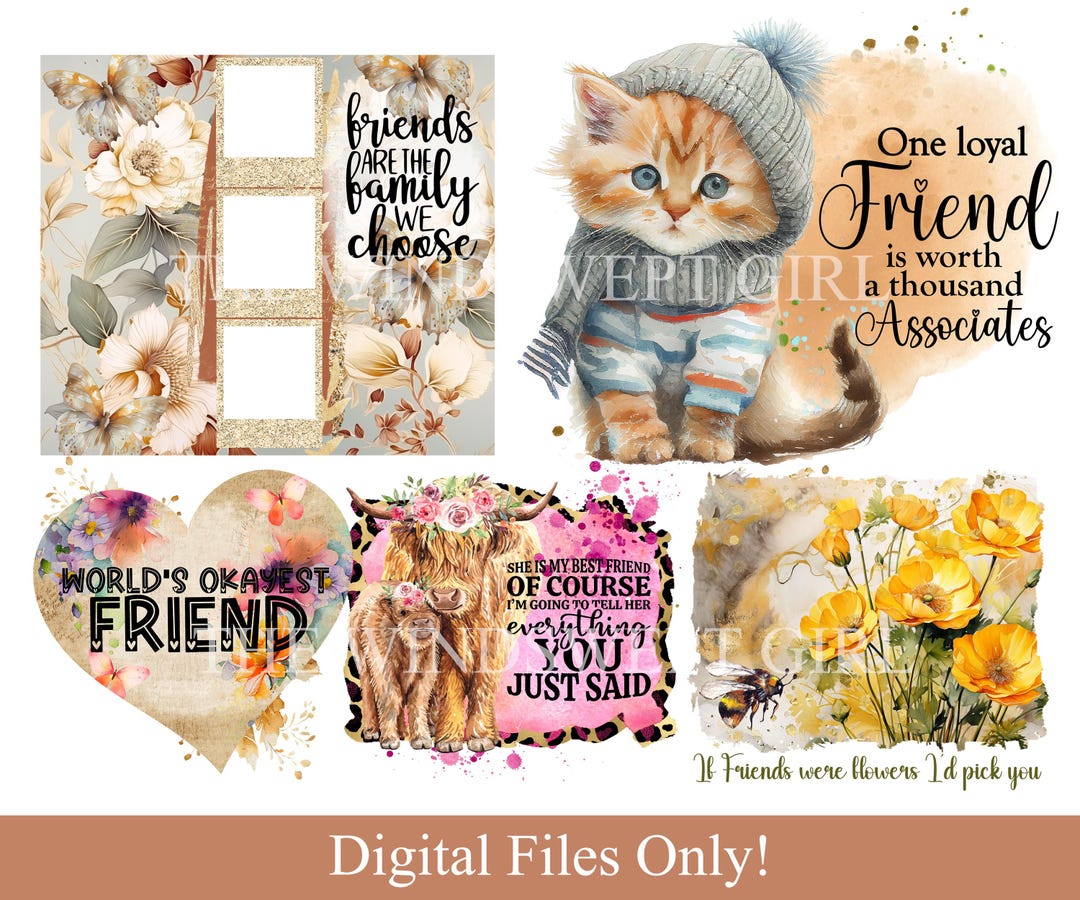 Friend Clipart in PNG Format for Sublimation, Friendship Clipart ...