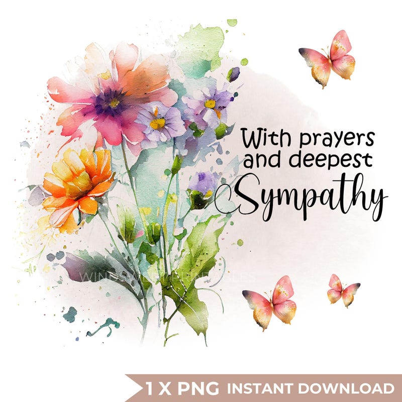 Sympathy Flowers Clipart - Etsy