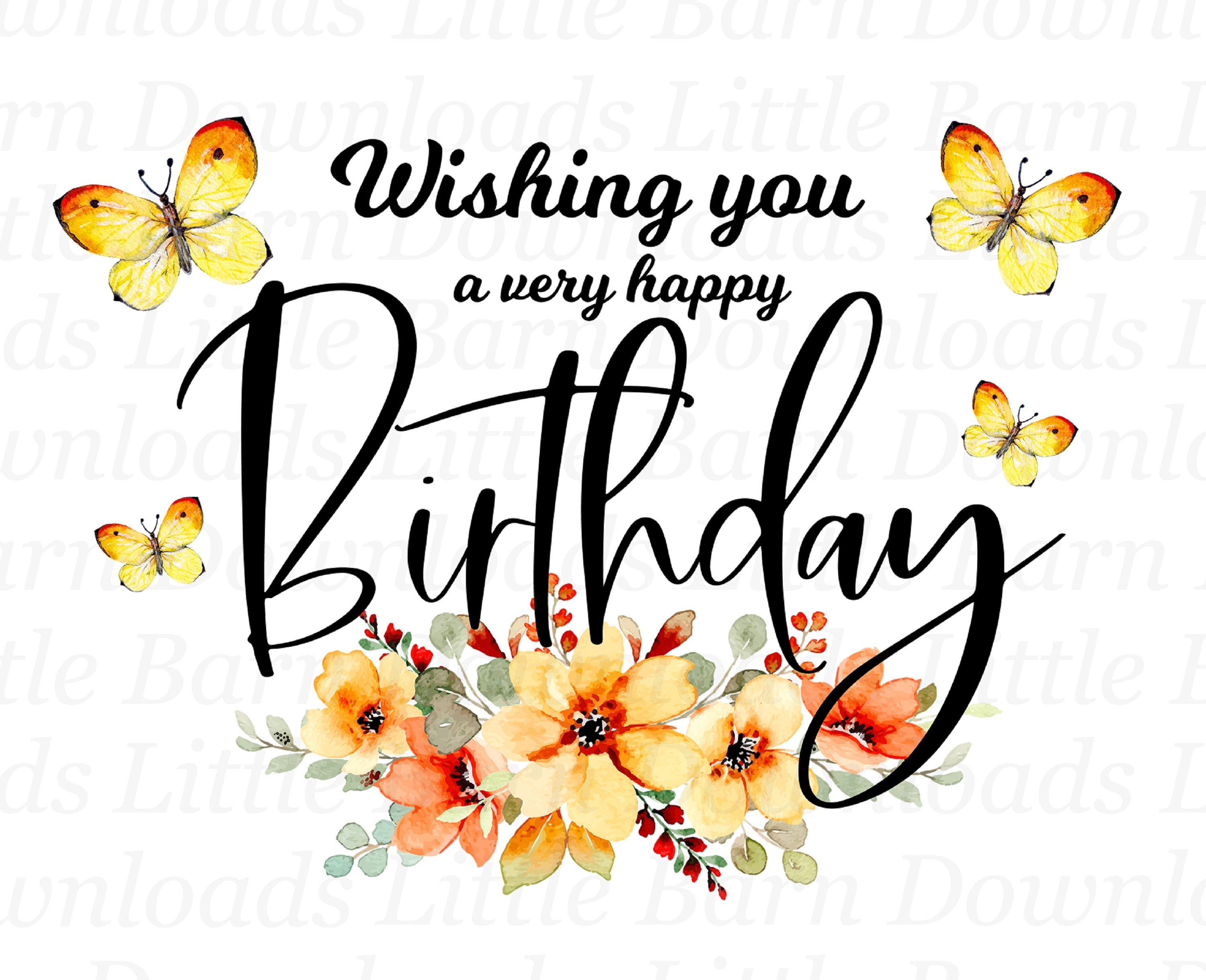 Happy Birthday Clipart Wishing You A Happy Birthday PNG - Etsy Denmark