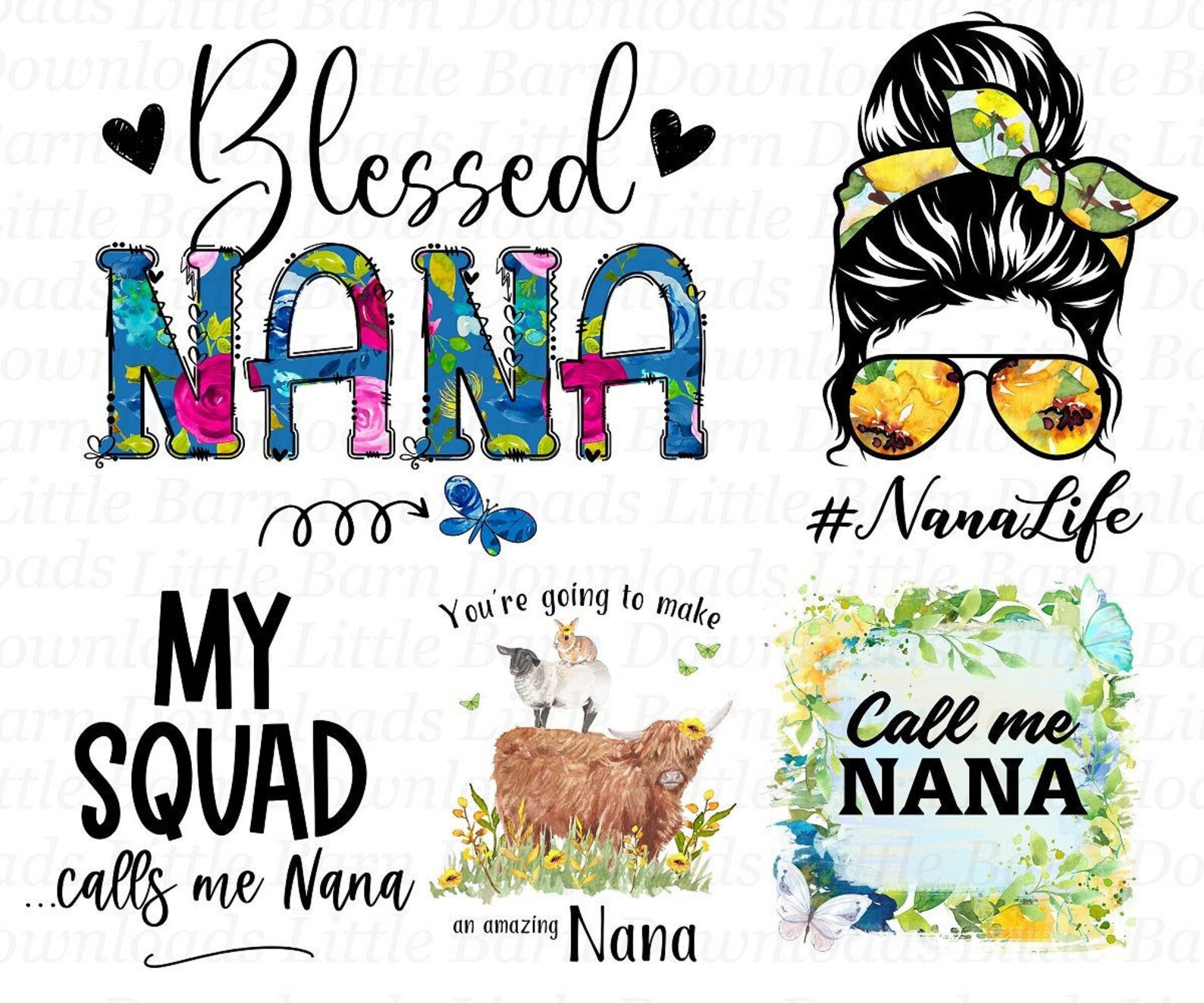 Nana PNG Bundle Nana Clipart Sublimation Files Printable - Etsy