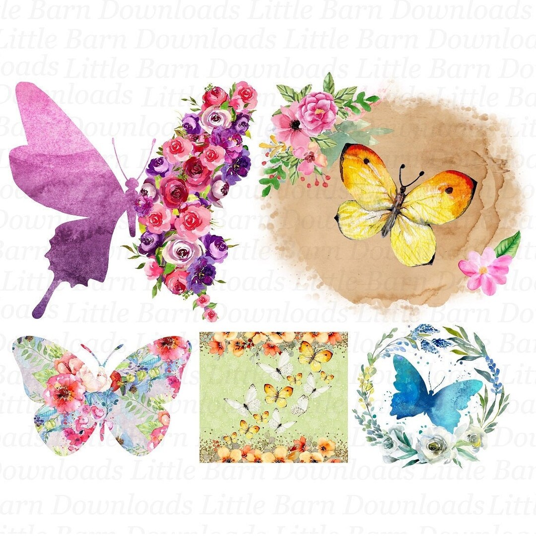 Butterfly PNG Bundle, Butterflies Clipart, Sublimation Graphics ...