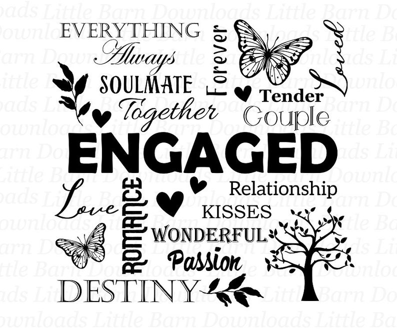 Engaged Clipart Engagement PNG Bundle You're Engaged - Etsy UK