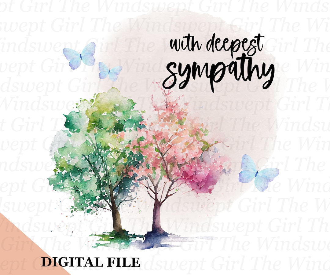 With Deepest Sympathy PNG Clipart, Instant Download, Sympathy ...