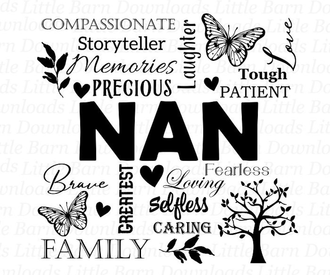 Nan Png Clipart, Mother's Day Gifts, Wall Signs, Sublimation Graphics ...