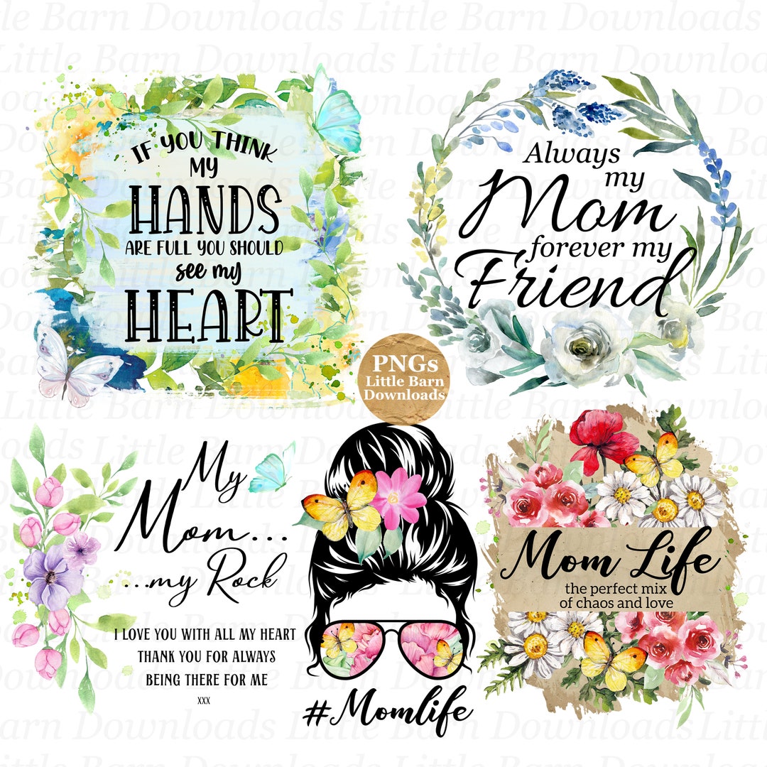 Mom Sublimation PNG Bundle, Mother's Day Clipart, Waterslide Graphics ...