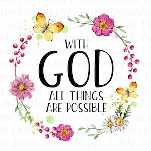 With God All Things Are Possible Clipart, Scripture Pngs, Digital ...