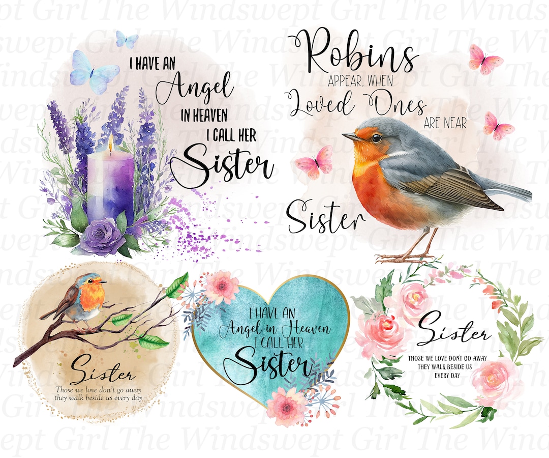 In Loving Memory Sister Clipart, Memorial PNG Files, Loss of Sister ...