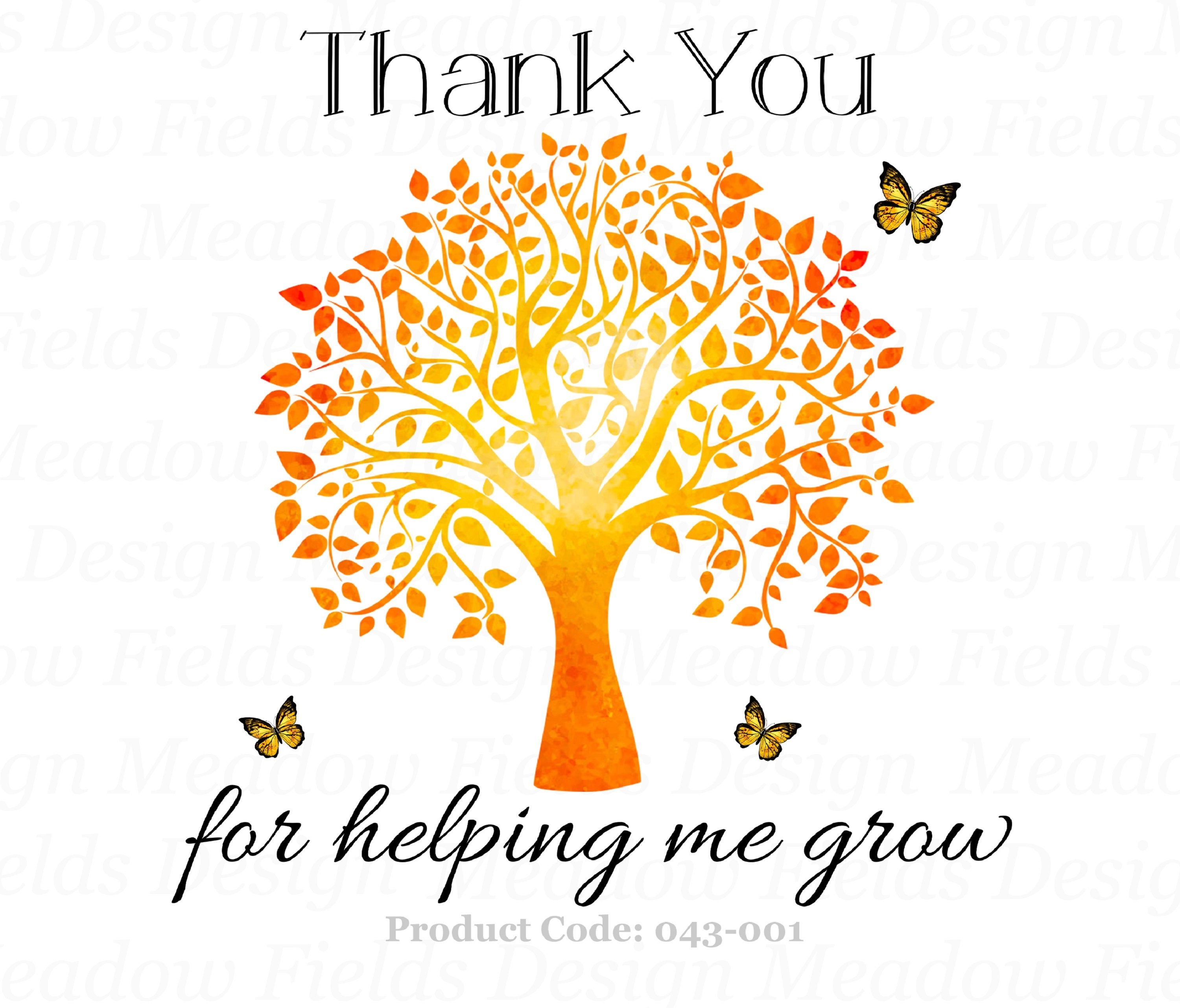 Thank You for Helping Me Grow PNG Thank You Clipart - Etsy