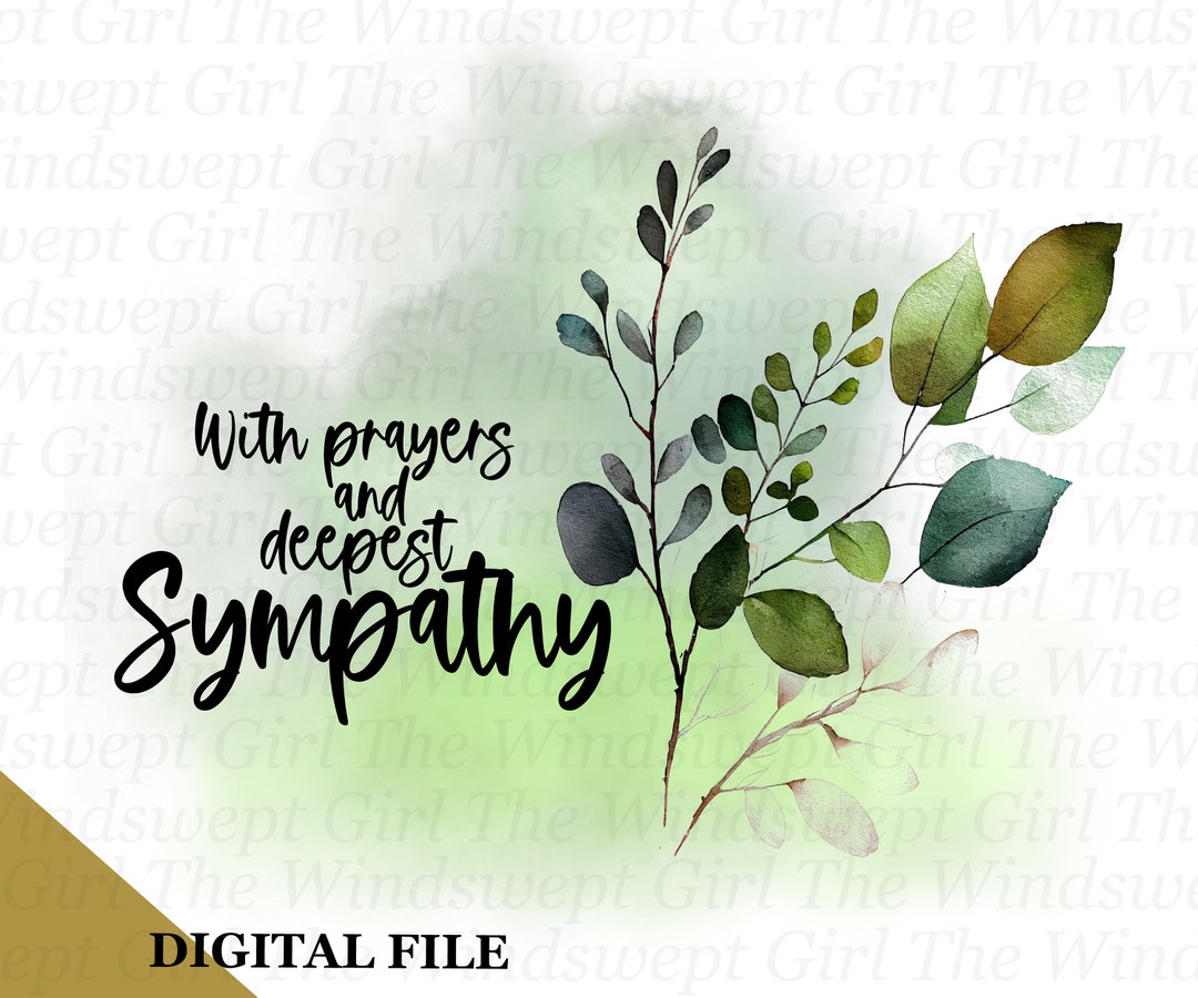 With Deepest Sympathy PNG Clipart, Instant Download, Sympathy ...