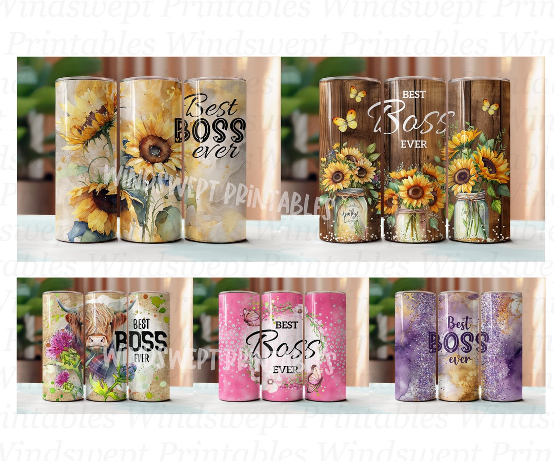 Best Boss Ever Tumbler Bundle, 20oz Seamless T*umblers, PNG Sublimation ...