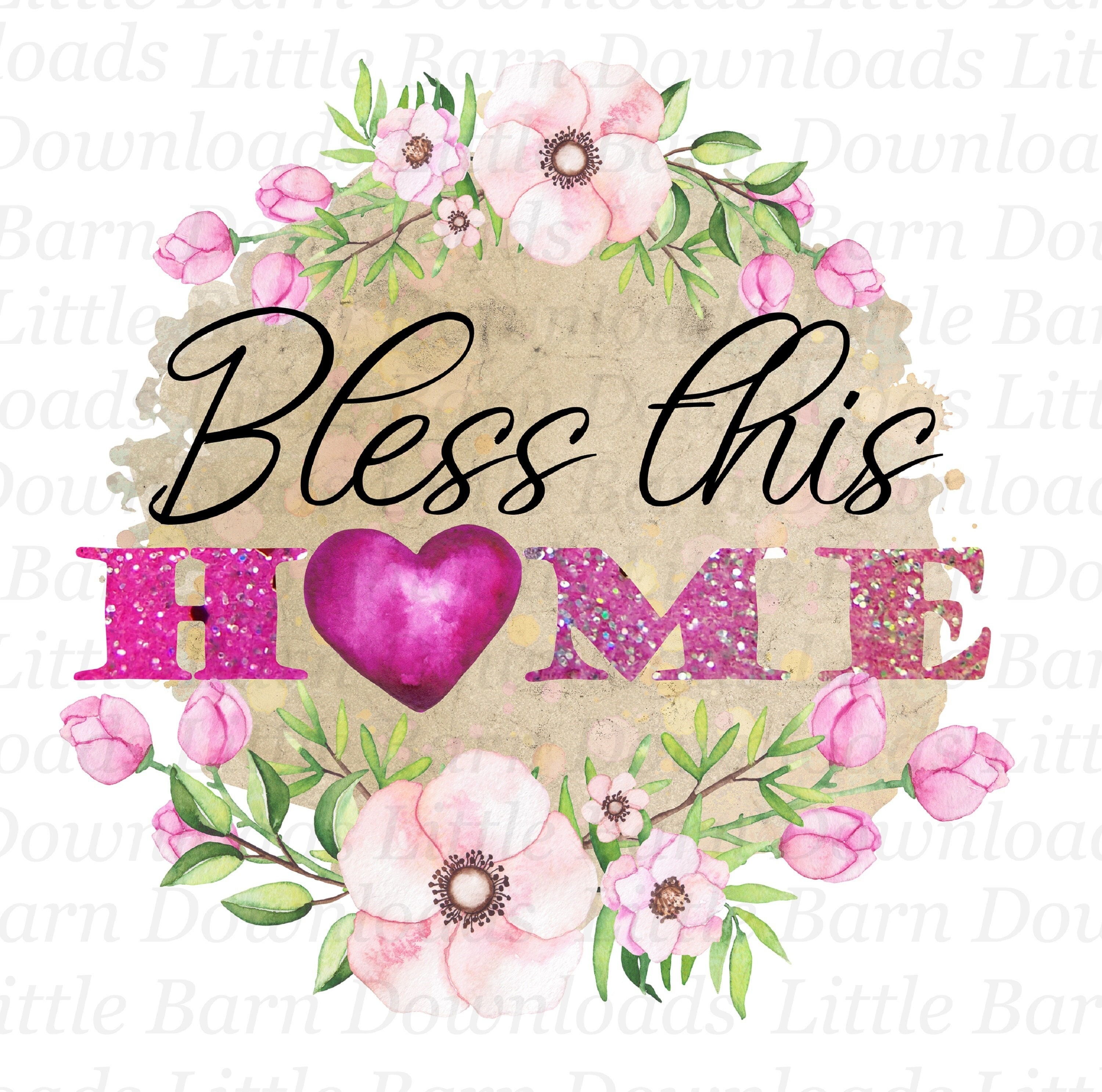 Bless This Home PNG House Clipart Sublimation Graphics - Etsy