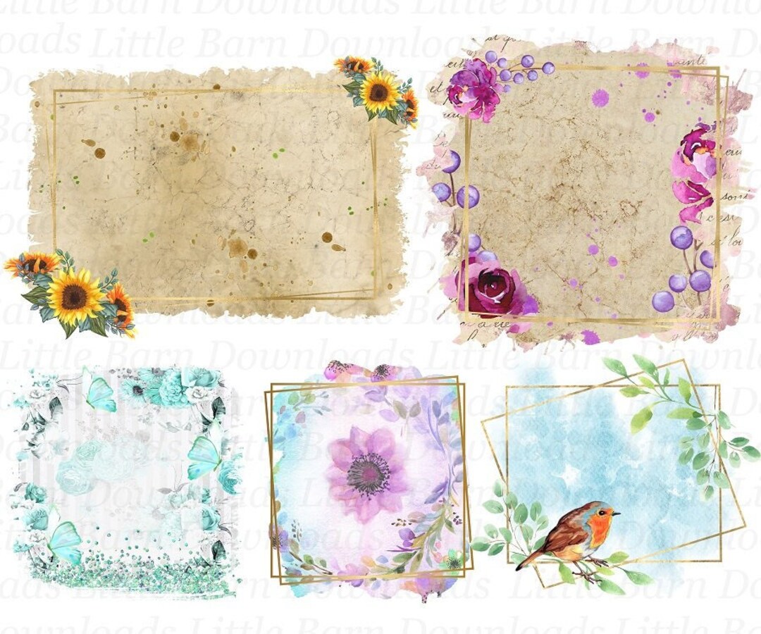 Floral PNG Bundle, Background Transfers, Sublimation Backgrounds ...