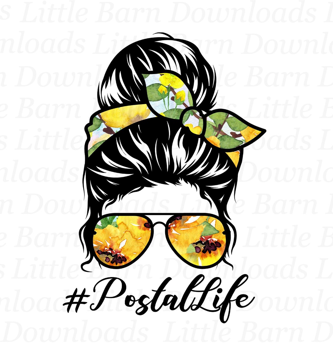 Postal Life PNG, Postal Worker Clipart, Floral Transfers, Sublimation ...