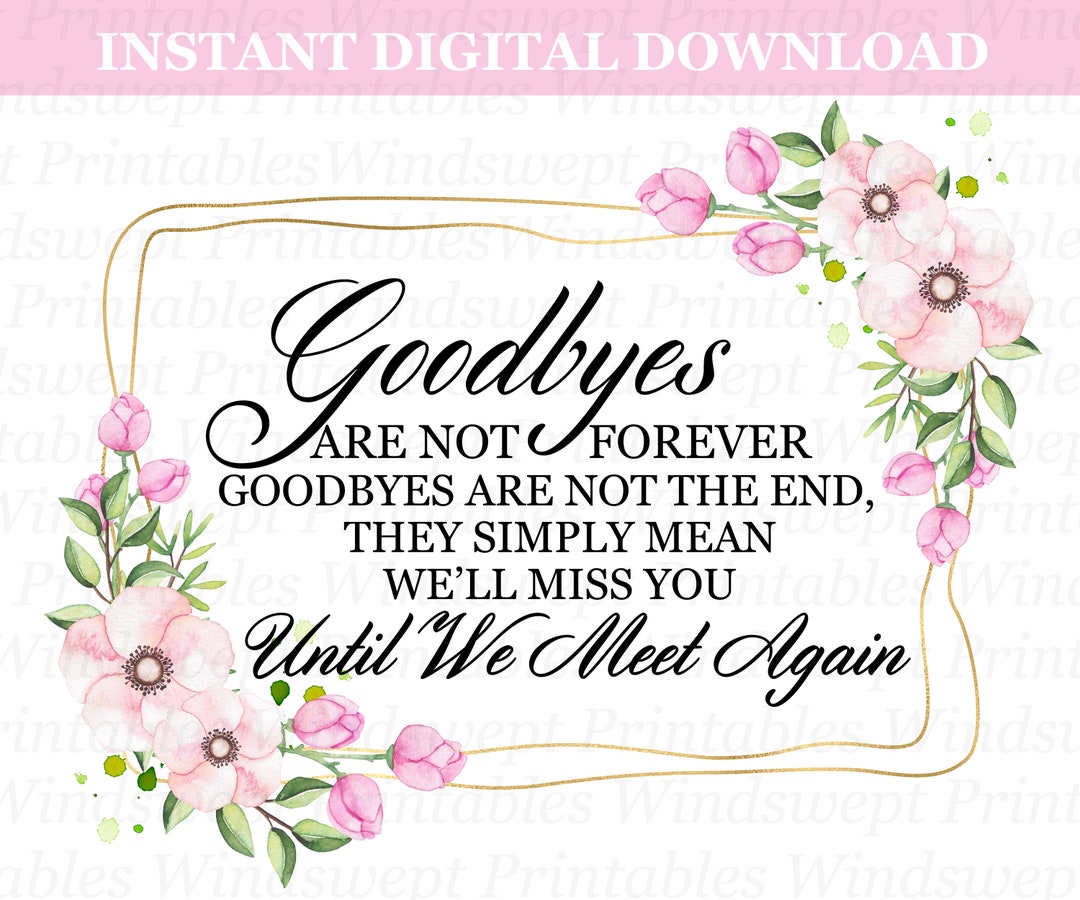 Goodbyes Are Not Forever PNG Until We Meet Again Clipart - Etsy
