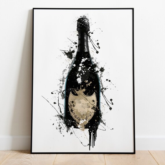 Champagne Art Print Champagne Poster Wall Art Home Bar | Etsy