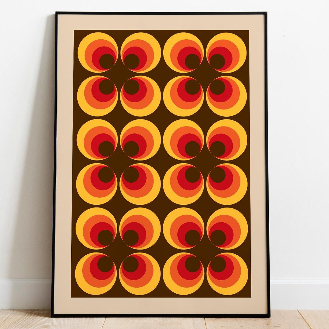 1960's Inspired Art Print Shapes Print Wall Art Retro - Etsy