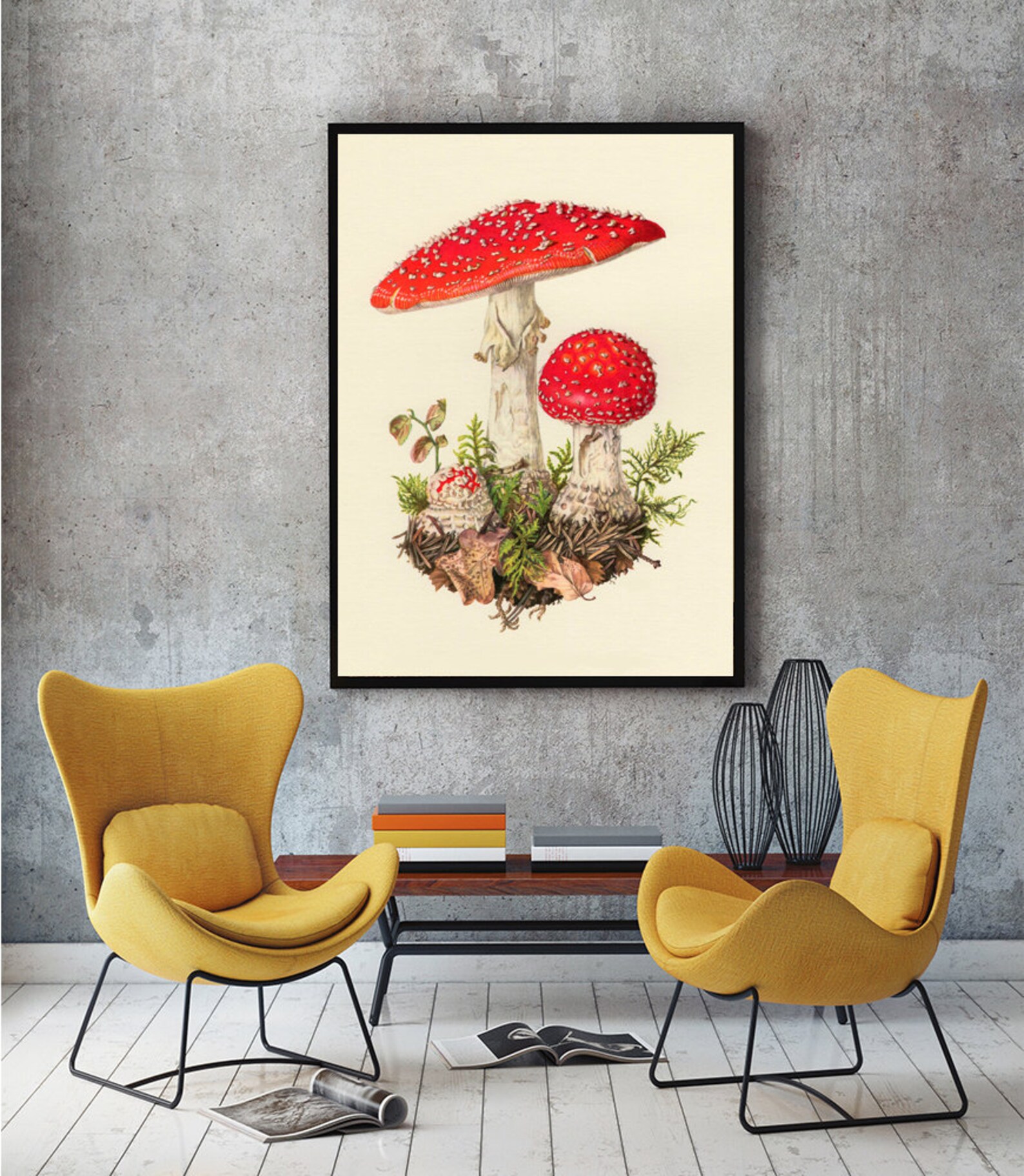 Vintage Mushroom Print Shroom Poster Wall Art - Etsy
