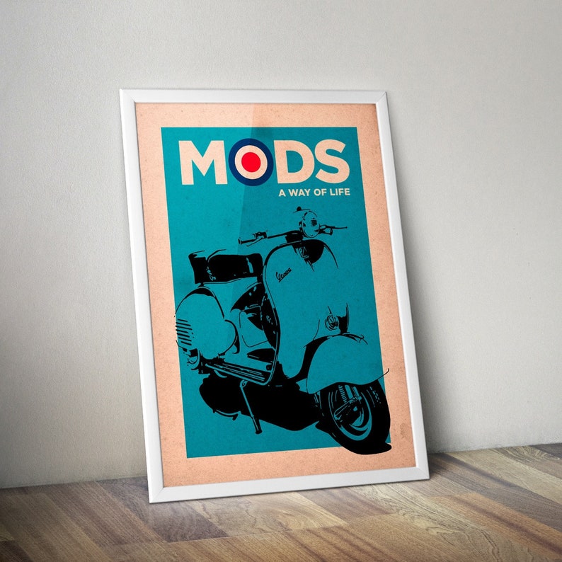 Mod Poster Vespa Poster Mod Art Print wall Art | Etsy