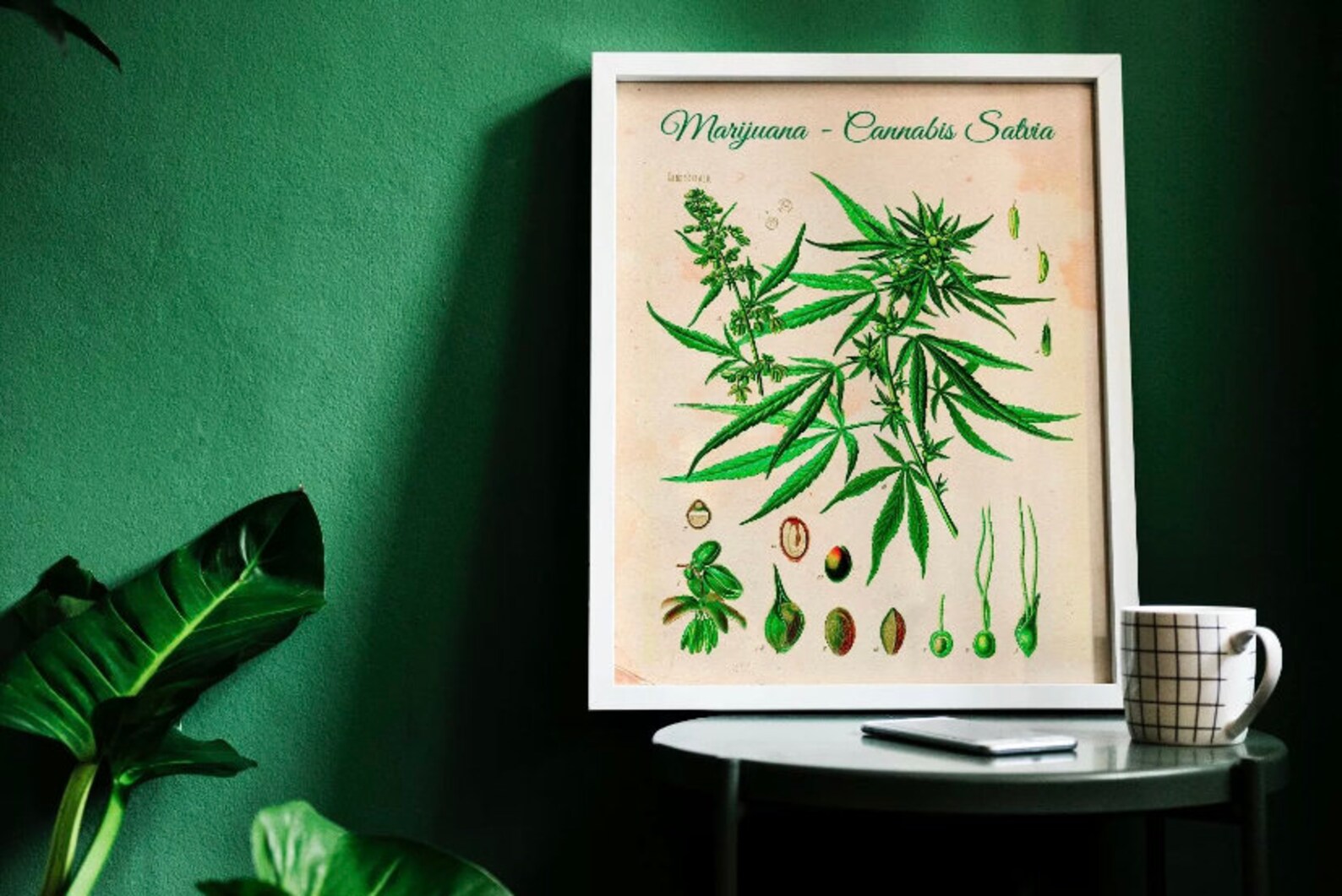 Cannabis Leaf Print Weed Poster Marijuana Poster Spliff - Etsy
