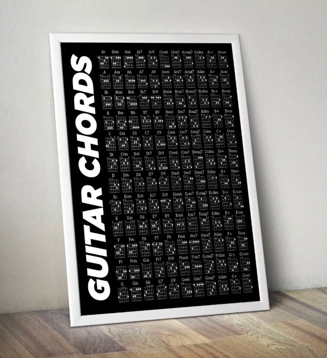 Guitar Chord Poster Guitar Chord Print Guitar Chord Guide - Etsy UK