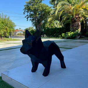 Metal Lifesize Frenchie Sculpture | Polygonal Metal Art | French ...